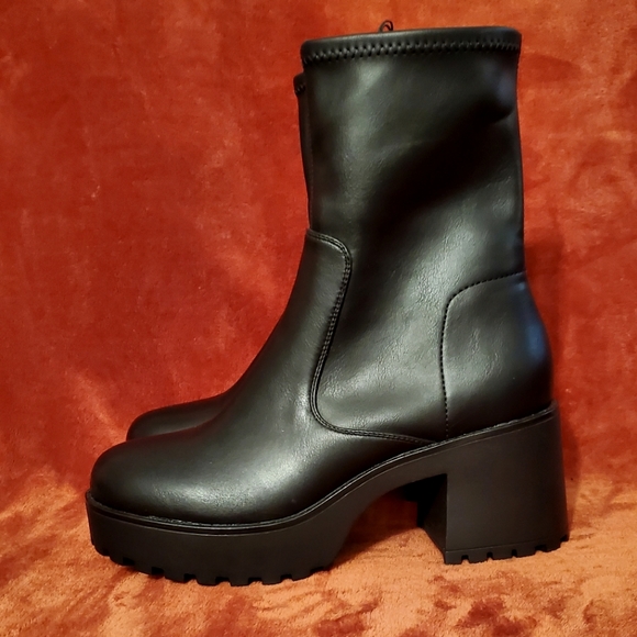 Shoes | New Black Platform Block Heel Ankle Boots | Poshmark